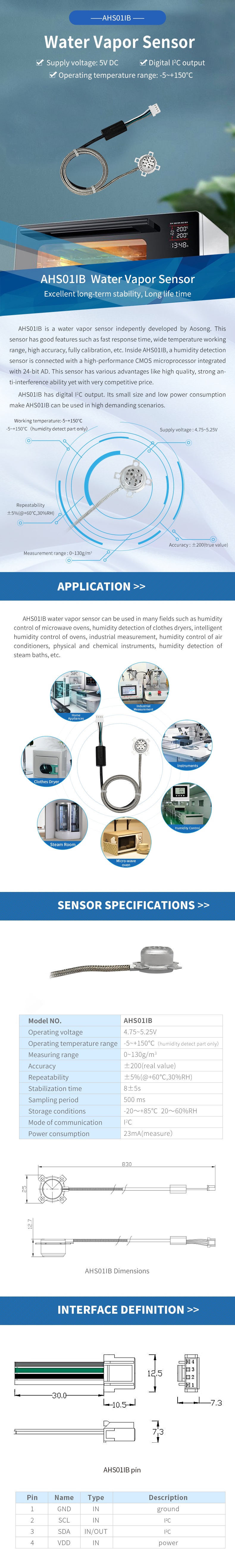 Low consumption humidity electronic water vapor sensor from China ...